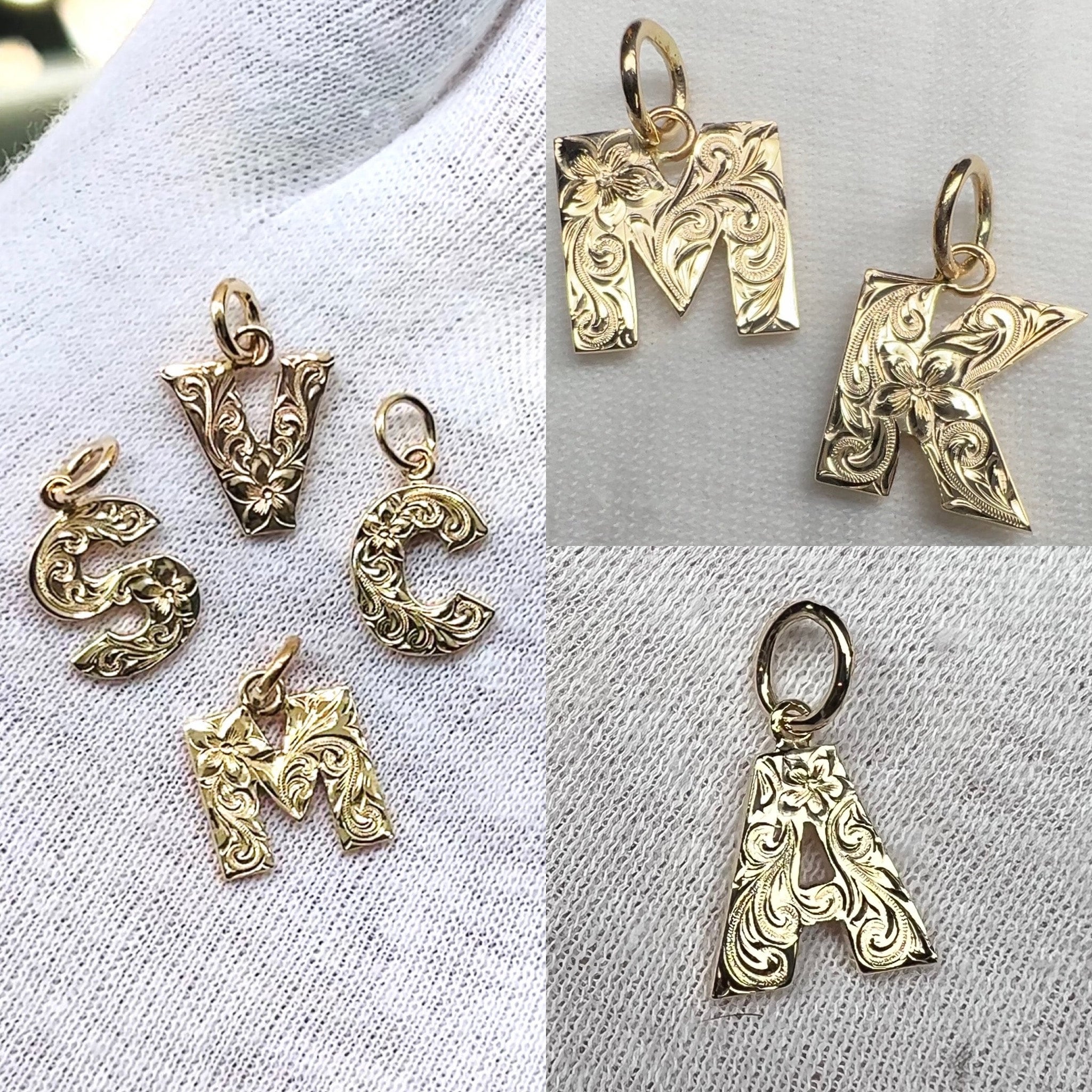 Custom Gold Letter Pendant | LeiLei Hawaiian Jewelry